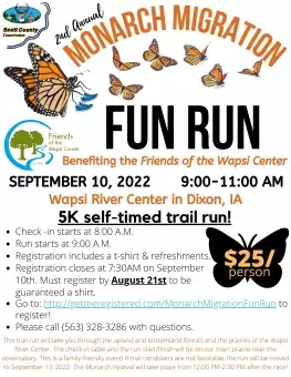 2nd Annual Monarch Migration Fun Run | Scott County Iowa